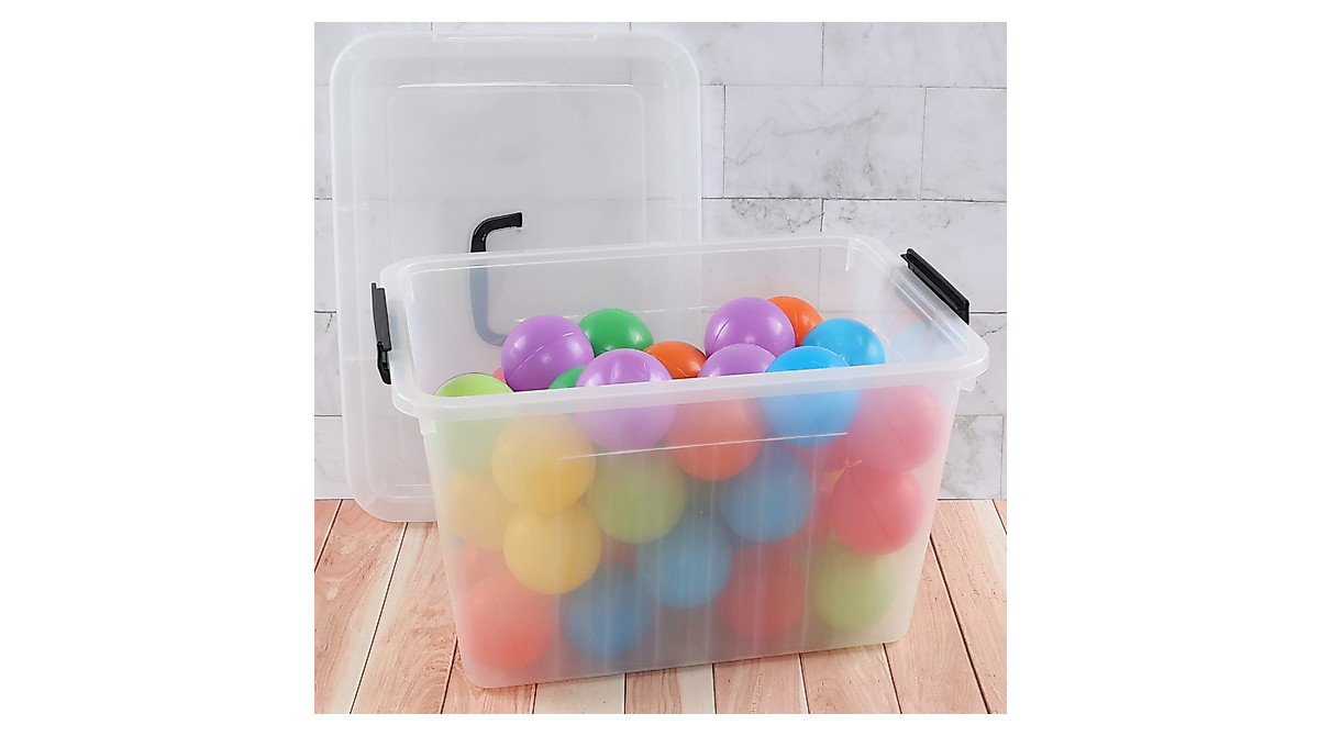 Ggbin 6 Pack Clear Latching Storage Boxes - 20L Bins