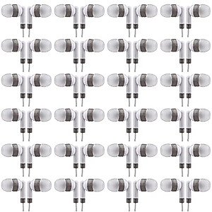 CN-Outlet Wholesale Bulk Earbuds Headphones Individually Bagged 100 Pack for iPhone, Android, MP3 Player White