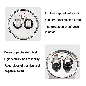 weideer 30uF MFD 370/450 VAC CBB65 Capacitor 50/60 Hz for Condenser Straight Cool or Heat Pump Air Conditioner or AC Motor Run and Fan Starting
