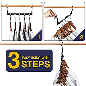 JDGOU Hangers Space Saving -10 Pack- Closet Organizers and Storage,Hanger Organizer Sturdy Plastic Collapsible Hangers, College Dorm Room Essentials Organization