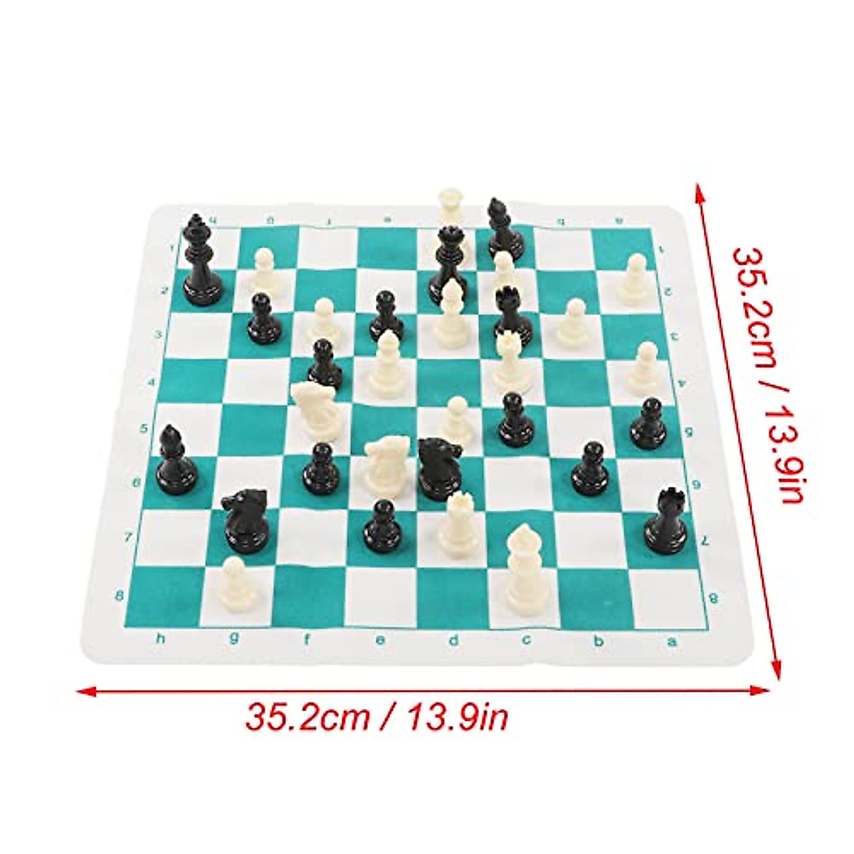 Qqmora Portable Chess Board Set, Entertainment Game Roll Up Chess Board Set Foldable Light for Family Gatherings for Picnic(Wang Gao 65MM)