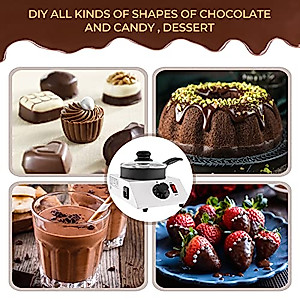 POWLAB Electric Chocolate Warmer Melting Pot Ceramic Removable Pot Candy Melting Machine Chocolate Melter Pot for Dipping 1L Capacity & Temperature Setting for Melting Candy, Butter, Cheese, Caramel