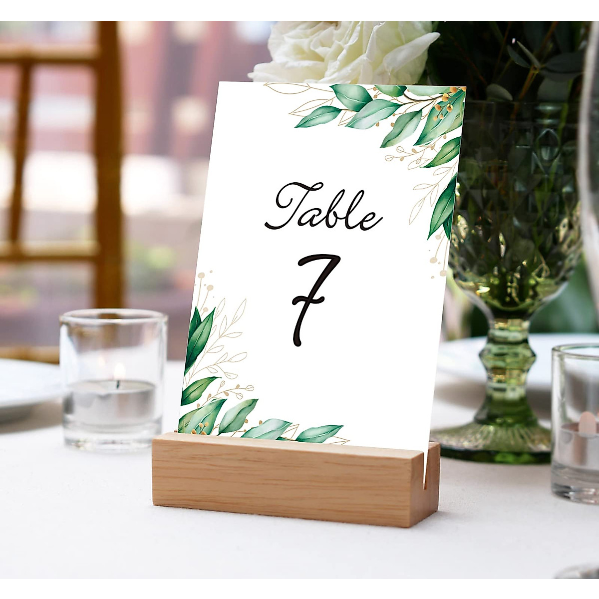 SICOHOME Wedding Table Numbers Cards 1-30 with Head Table Numbers Greenery Table Cards Double Sided Party Table Numbers for Wedding Reception Baby Shower Birthday Bridal Party Anniversary Banquets