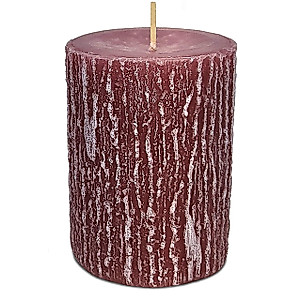 Hyoola Timberline Pillar Candles - 6 Pack - Rose Pink Pillar Candles - European Made Rustic Pillar Candle - 2.5 Inch x 3.5 Inch