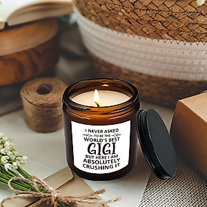 HIWX Gigi Gift Scented Candle, Best Gigi Candle Gifts for Gigi Grandma, Gigi Candle,Christmas Birthday Mothers Day Soy Jar Candle Gift Scented, Lavender,Vetiver,Sandalwood Mixed Scented 8oz Holders