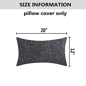 Home Brilliant Lumbar Pillow Cover Textured Chenille Decorative Throw Pillows for Couch Velvet Pillow Cases for Kids, Set of 2, Dark Grey, 30x50 cm, 12 x 20 inches