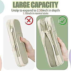 Teling 37 Pcs Aesthetic School Supplies Includes Cute Pencil Case 12 Pcs 0.5 Mm/ 0.7 mm Mechanical Pencil 4 Pcs Erasers 8 Tubes Pencil Refills 12 Pcs Cute Highlighters for Girls School (Light Green)