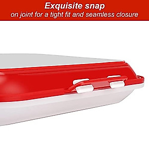 AOPO Food Storage Containers, 3 Pack Reusable Food Preservation Trays, Food Grade TPU Plastic Wrap, BPA Free, With Food Labels, Food Containers for Kitchen Pantry Organization and Storage, Red