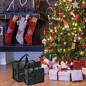 6 Packs Heavy Duty Extra Large Organizer Storage Bag Moving Bag with Strong Handles and Zippers for Moving, Travelling, Christmas Decoration Storage (Black,65 x 30 Inch, 24 x 16 Inch, 12 x 12 Inch)