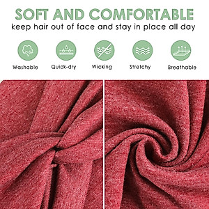 HAUHC Extra Wide Headbands for Women, 7'' Large Cotton Like Turban Knotted Bandana Head Bands for Women Non Slip, Boho Headbands for Women's Hair (6Pcs Dark Colors, Extra Large 7" Wide)