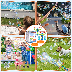 RACPNEL 2 Pack Bubble Machine Bubble Guns for Kids & Toddlers, Bubble Blower with Bubble Wand Making Small Bubble in Giant Bubble, Handheld Bubble Makers, Outdoor Bubble Toys & Games for Kids Toddlers