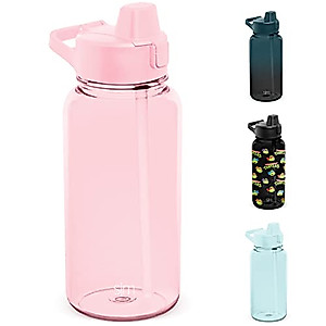 Simple Modern 32oz Water Bottle with Silicone Straw Lid & Motivational Measurement Markers | Reusable BPA-Free Tritan Plastic Lightweight Sports Bottles for Gym | Summit Collection | Blush