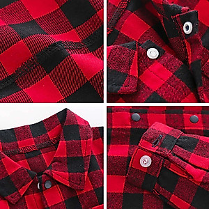 AGQT Toddler Boys Christmas Romper Red Plaid Suit Long Sleeve Xmas T-Shirt Jumpsuit Gentleman Formal One Piece Bodysuit Outfit (Red and Black Grid, 12-18 Months)