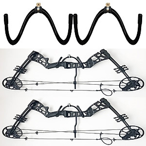 AUXPhome 2 Pack Bow Wall Storage Display Rack Bow Hanger Hooks Wall Holder Wall Mount Storage and Display Your Bow, no Scratches - Hold up to 20 Lbs - Hold 2 Bow - No Bow