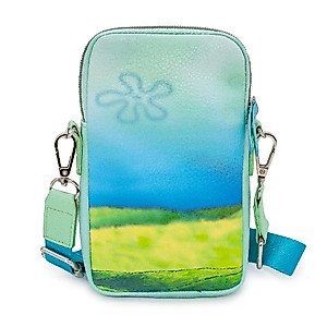 Buckle Down Wallet Phone Bag Holder-Spongebob Squarepants and Patrick Star Best Buddies 4-Life Pose Seafoam Green