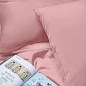 INSSL Silk Pillowcase for Women, Mulberry Silk Pillowcase for Hair and Skin and Stay Comfortable and Breathable During Sleep (Standard, Coral)