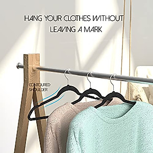 HANGERFUL Velvet Hangers 60 Pack - Premium Black Clothes Hangers - 360 Degree Swivel - Durable & Non-Slip Suit Hangers, Ultra Slim & Space Saving Coat Hangers, Strong Felt Hangers