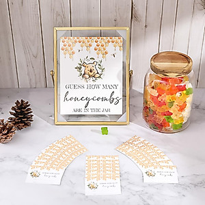32PCS Cute Bear Guests Game Cards Guess How Many Honeycombs Game for Baby Shower Newborn Party Decoration Party Supplies