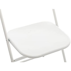 BTEXPERT White Plastic Folding Steel Frame Commercial High Capacity Event Chair Lightweight Wedding Party Set of 2