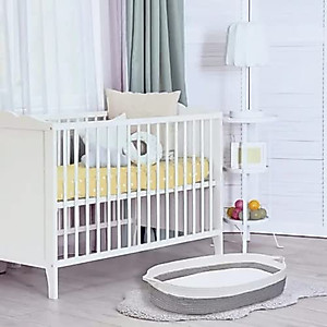 Cotton Rope Baby Changing Basket with Soft Baby Changing pad Extra Travel Diaper Changing Table Topper Boho Nursery Decor