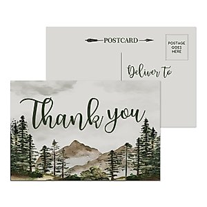 Yuansail Baby Shower Thank You Postcards, Forest Appreciation Post Cards, 25 cards – (bb003-ganxie)