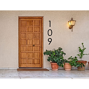 12 Inch Modern Floating House Numbers for Outside | Large Metal House Numbers for Outdoors | Black Coated Rust-Proof Home Address Numbers/Plaques | Metal Numbers