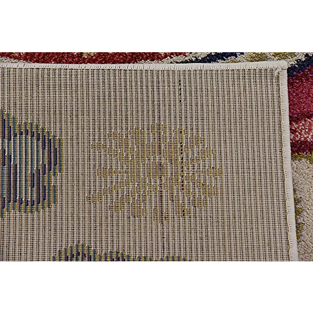 Unique Loom Estrella Collection Colorful, Paisley, Floral, Abstract, Modern Area Rug, 5 x 8 ft, Beige/Pink