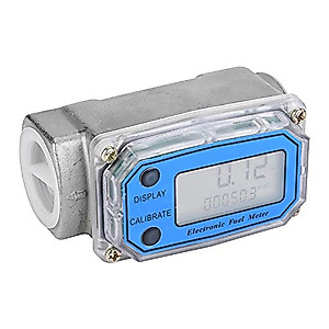 Digital Flowmeters 1" NPT Connector, 15-120L/min Turbine Fuel Flow Meter, Flow Rate Measuring for Gas Oil Fuel