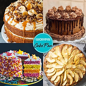 Luckypai 9 Inch Silicone Round Cake Pans, BPA Free, Nonstick, Heat Resistant, Easy to Clean, Perfect for Baking Cakes, Cheesecakes, Rainbow Cakes, Chocolate Cakes, and More