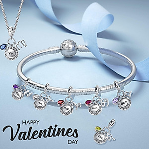 QeenseKc Taurus Zodiac Sign Teardrop Birthstone Birthday Charm Constellation Bead for Pandora Bracelet, (Aut-167_Tau)