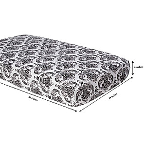 Bacati- Classic Damask White/Black Crib Fitted Sheet
