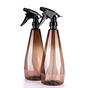 Amber Spray Bottle-Cleaning Spray Bottles,Healthy Plastic& 32 oz Spray Bottle For Hair&Hand&Clothe&Bathroom&Plant，Empty Mister Refillable Spray Bottles With ET,Essential Oil,Water,etc.(2 pack) (Amber)