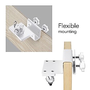 Wasserstein Weatherproof Gutter Mount Compatible with Google Nest Cam (Battery) (White) - Flexible Mounting for Nest Cam
