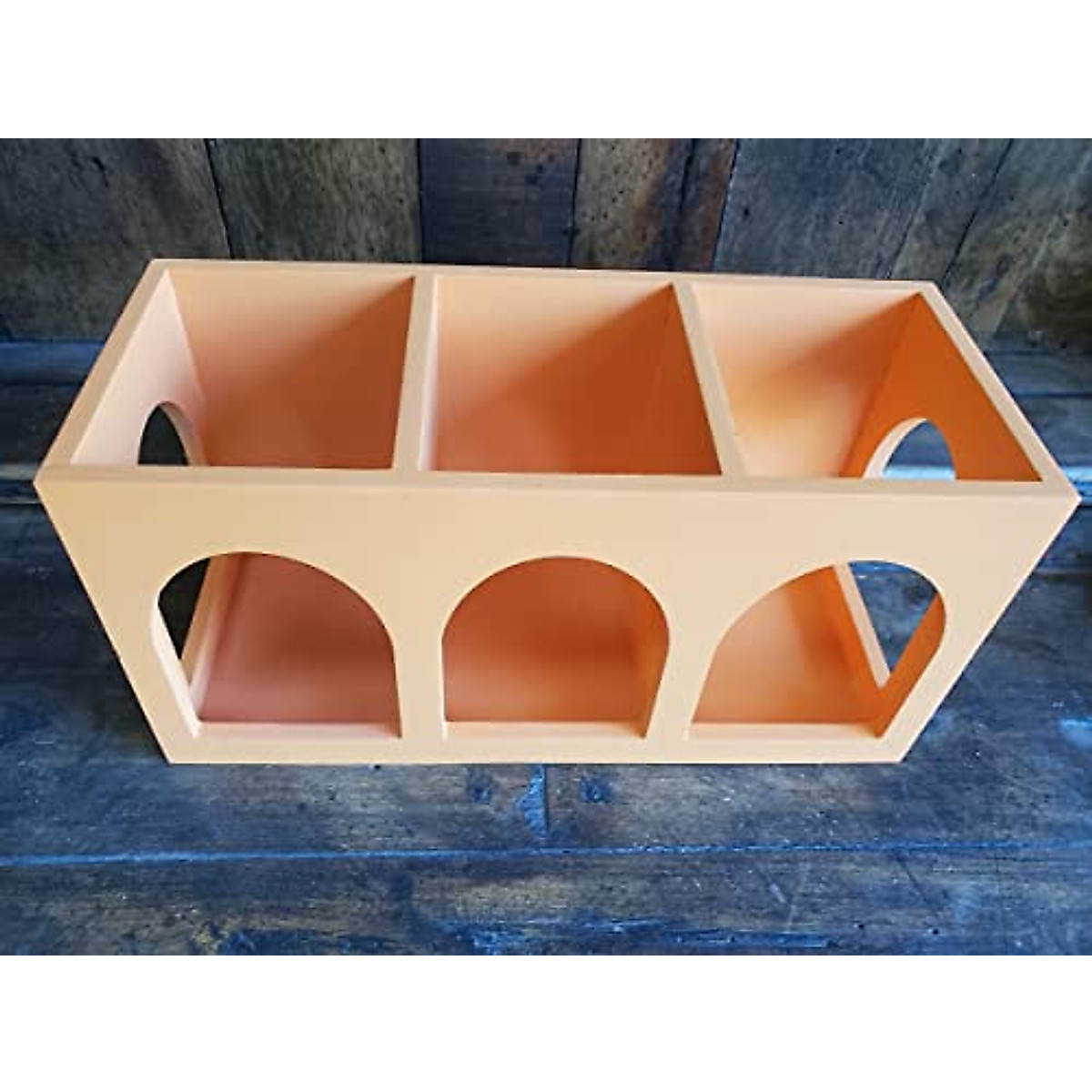 Piggies Choice Hay Feeder Natural Pine Wood Arch Guinea Pig Hay Rack with Option to Attach to Cage (Mango with Bottom)