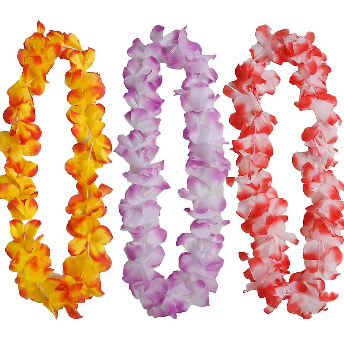 10 Counts Hawaiian Leis set Luau Party Decorations Tropical Party Favors Lei Hawaiian Flower Hair Clip and Elastic Wristbands Flowers Leis Perfect for Hawaiian Luaus Party Birthday Party Favors.