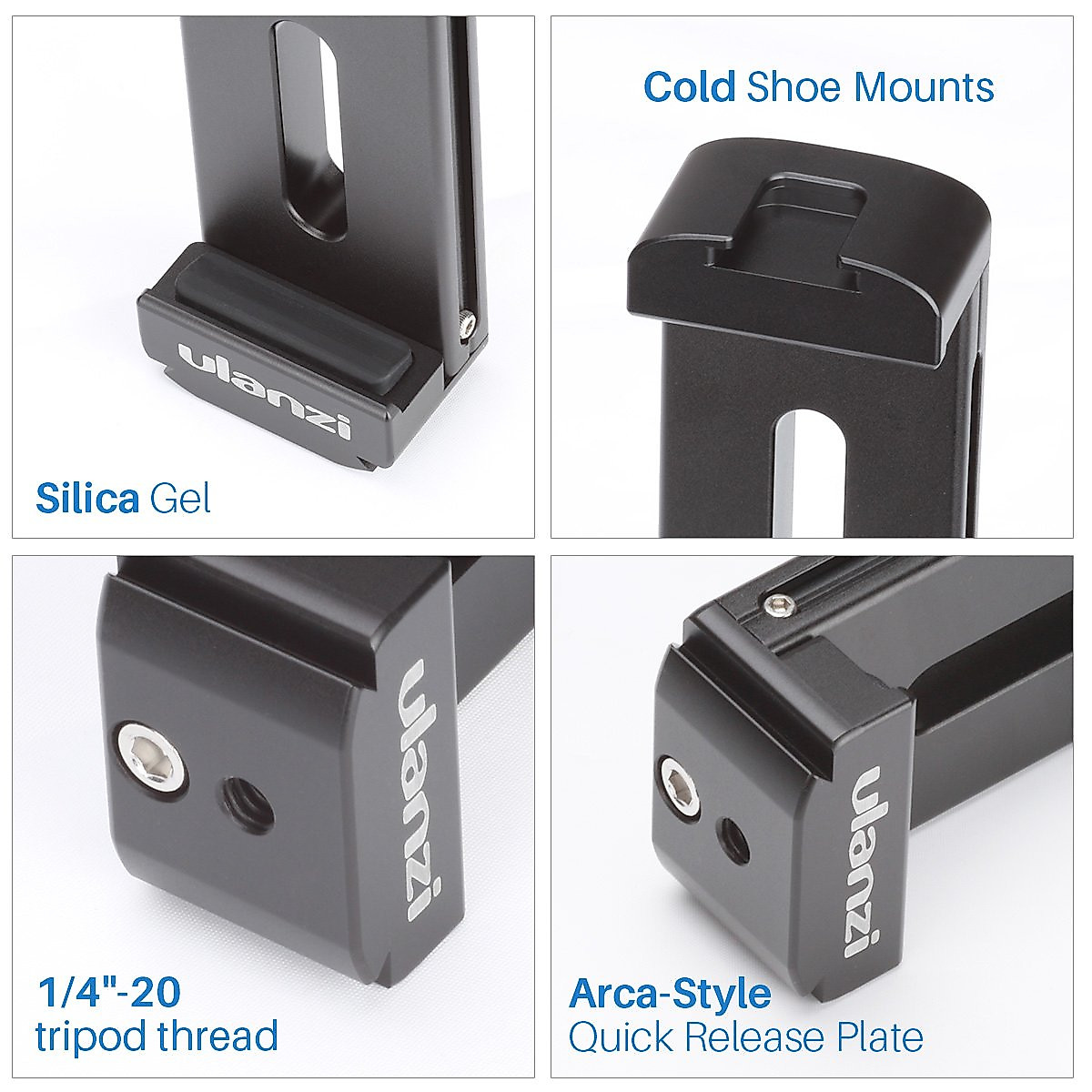 ULANZI Aluminum iPad Tablet Tripod Mount Light Attachment w ipad,7.9-12.9 inches Adjustable Clamp w Cold Shoe Mount Compatible with iPad Mini iPad 2/3/4, iPad Air/Air2, iPad Pro Video Recording