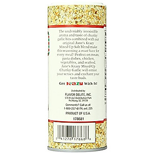 Jane's Krazy Chunky Mixed-Up Garlic Seasoning, 4.75 Ounce (Packing may vary)