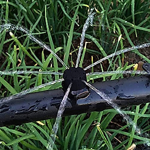 Axe Sickle 100 Pcs Adjustable Irrigation Drippers Sprinklers 1/4 Inch Emitter Dripper Micro Drip Irrigation Sprinklers for Watering System, Black.