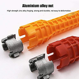 8 in 1 Multifunction Faucet & Sink Installer Wrench Plumbing Tool Water Pipe Spanner for Toilet Bowl/Sink/Bathroom/Kitchen Plumbing and more,Repair and Installation Tools (Red)