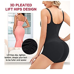 Gotoly Women Waist Trainer Bodysuit Tummy Control Corset Full Body Shaper Cincher Tank Top with Adjustable Straps (Small, Black)