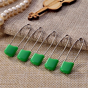 Baby Flower 100Pcs 5.5cm Long Baby Safety pin Plastic Head Diaper pin Sturdy Stainless Steel Diaper pin with Safety Lock