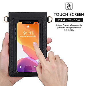 Emoin Lightweight Leather Phone Purse Gift for Women Girls, Small Crossbody Bag Mini Cell Phone Pouch Shoulder Bag with 2 Straps Valentines Day Bag Gifts for Her