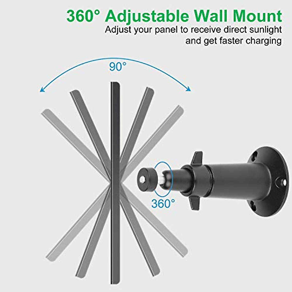 UYODM 3 Pack Solar Panel for Arlo Essential Spotlight | Weather Resistant, 16.5Ft Outdoor Power Charging Cable, Adjustable Mount | Not for Arlo HD Pro Pro2 Pro3 - Black