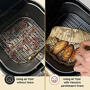 50pcs Unbleached Air Fryer Disposable Paper Liner, Air Fryer Parchment Paper 6.3inch Round, Non-stick Air Fryer Disposable Liners Paper, Oil-proof Air Fryer Liner for Microwave, Oven, Air Fryer
