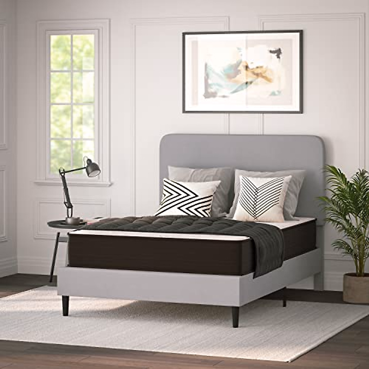 Flash Furniture Dream 10" Hybrid Spring and Foam Mattress in a Box, High Density Foam and Spring Hybrid Mattress for Pressure Relief, Full