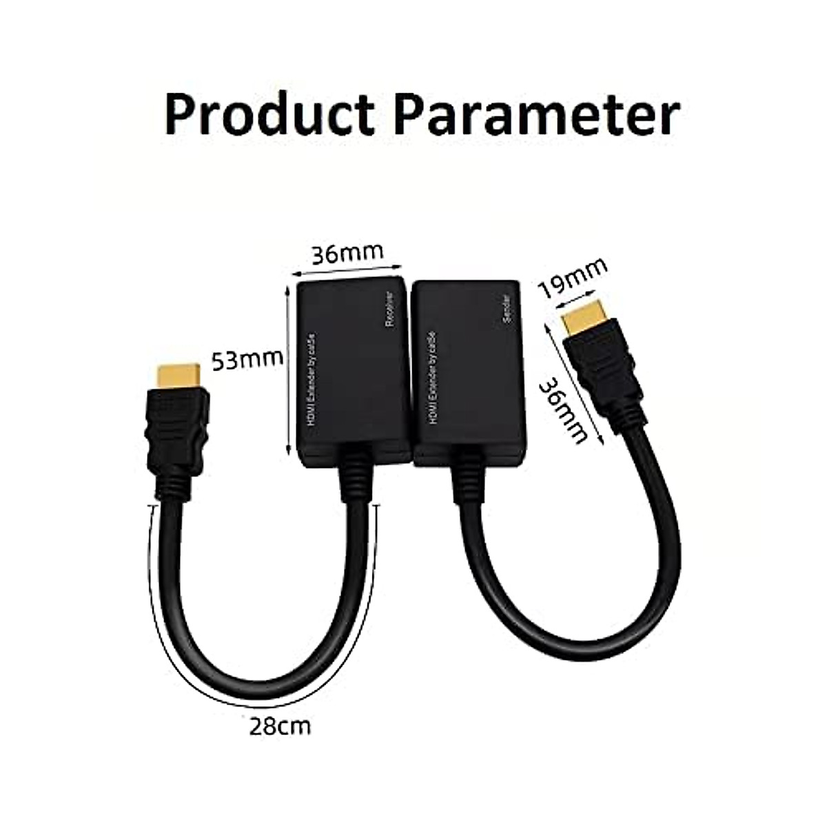 HDMI Extender Over Cat5e/6, RJ45 Ethernet Splitter to HDMI 2 Ports Network Adapter 2 Pack, Support 1080p UP to 30m/98ft Video and Audio for HDTV HDPC PS4 STB