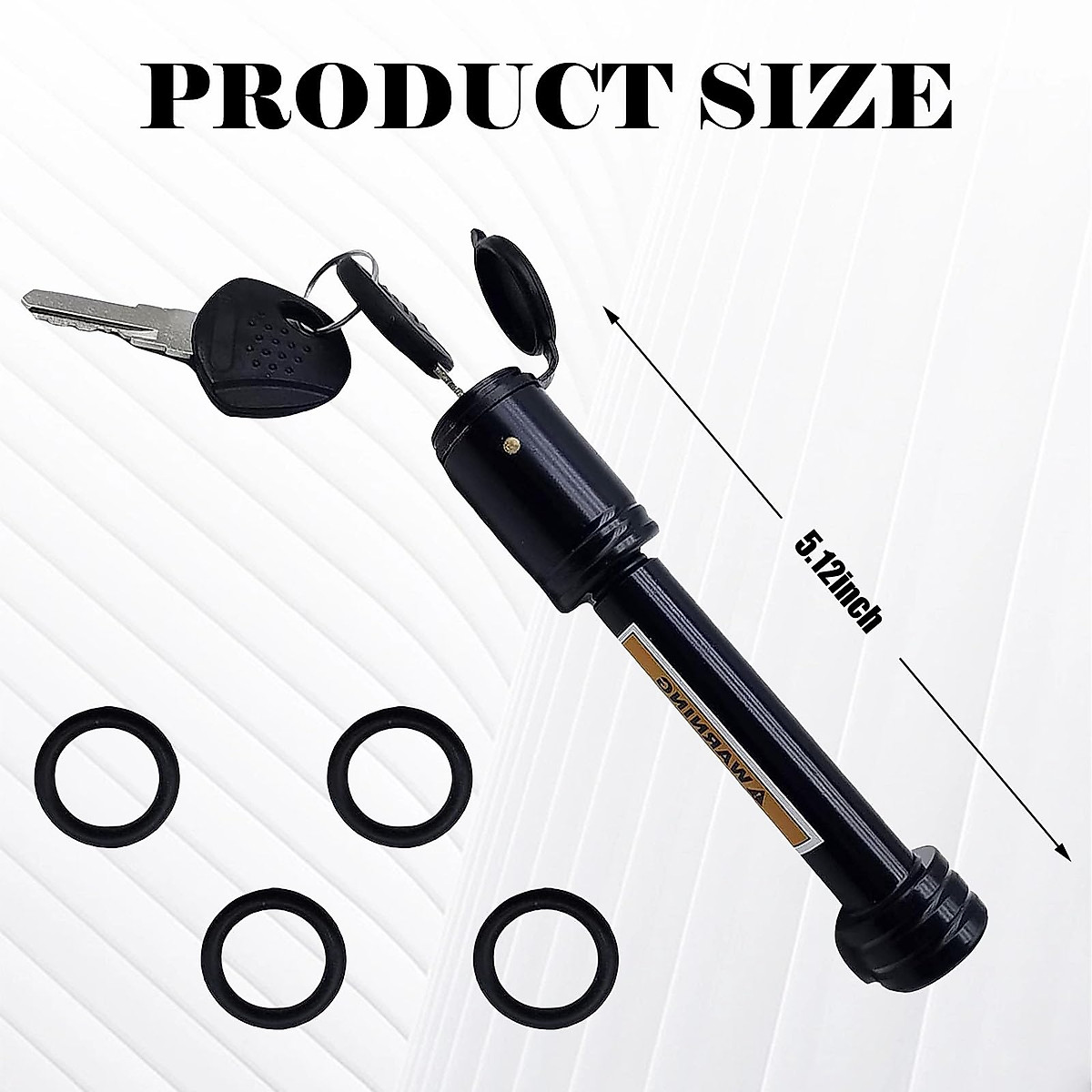 UGSHY 1 PC Trailer Hitch Lock, Pin Diameter 5/8" Fits 2" Receiver, Anti-Theft Locking Hitch Trailer Lock with Key, Universal for Most Trailer, Truck, RV Accessories (Black)