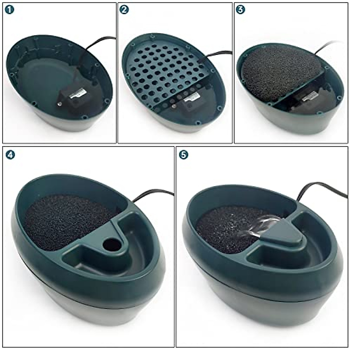 MYGIIKAKA Reptile Drinking Water Fountain Chameleon Accessories Automatic Circulation System with Trough, Bearded Dragon Cage Accessories Reptiles Habitat Waterfall for Snake/Lizard/Chameleon/Turtle