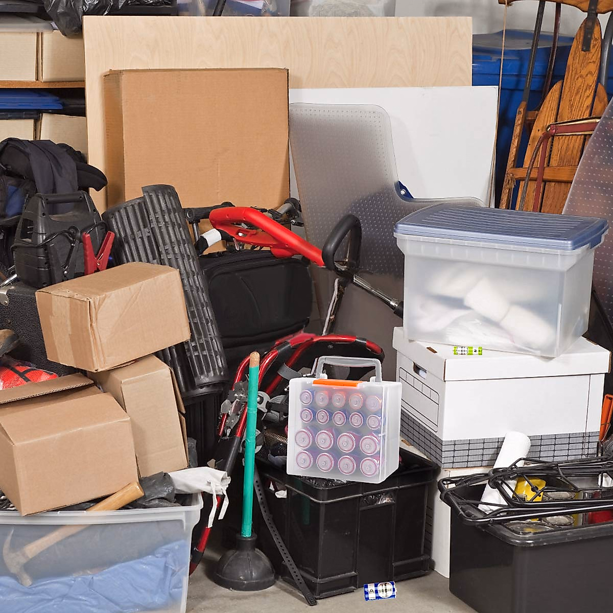 MINIMALL Battery Organizer Storage Box, Garage Case Caddy Holder for 8* D, 10* C Cell Batteries (Bag Not Include Batteries Pack)