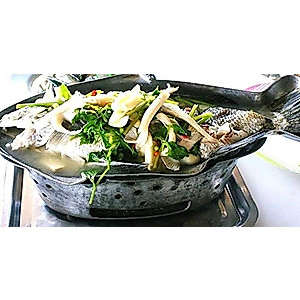 Fish Shaped Plate Hot Pot Tray With Stove Set Aluminium Charcoal Asian Thai Food Chafing Dishes